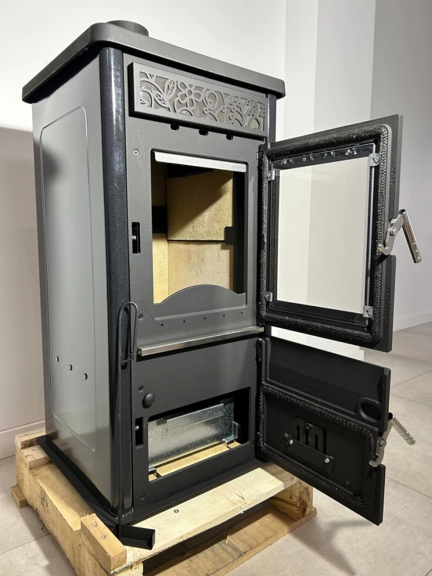 Піч з варильною поверхнею ALFA-PLAM AMELIA антрацит на дровах